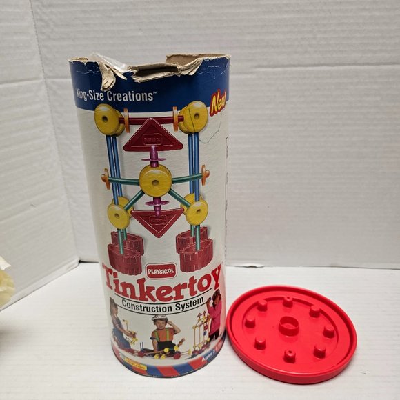 Playskool | Toys | Vintage Playskool Tinkertoy Plastic W King Red Lid ...